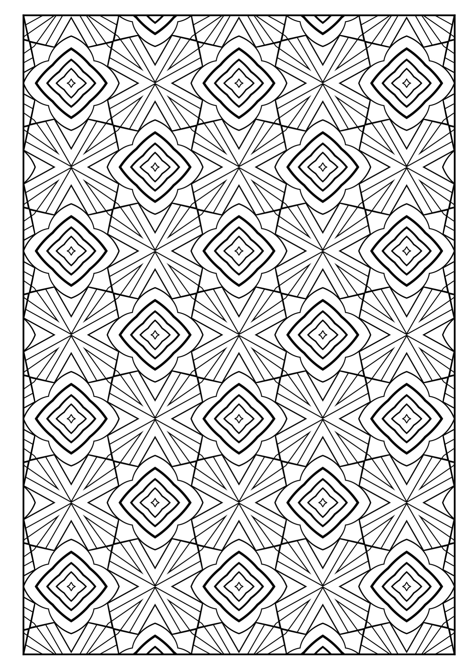 Set of 33 Printable Coloring Pages With Geometric Designs, Kids and ...