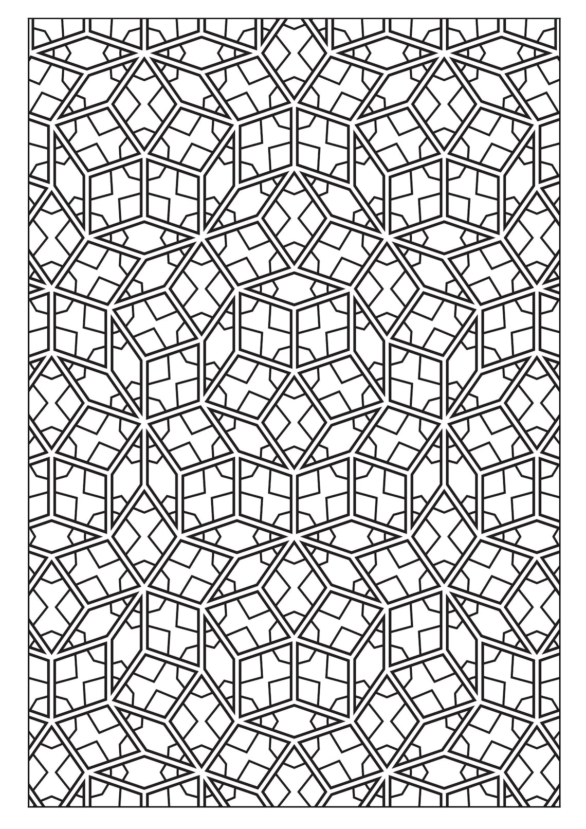 Set of 33 Printable Coloring Pages With Geometric Designs, Kids and ...