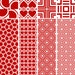 16 Digital Tiles and 16 Digital Papers With Geometric Patterns in Red ...