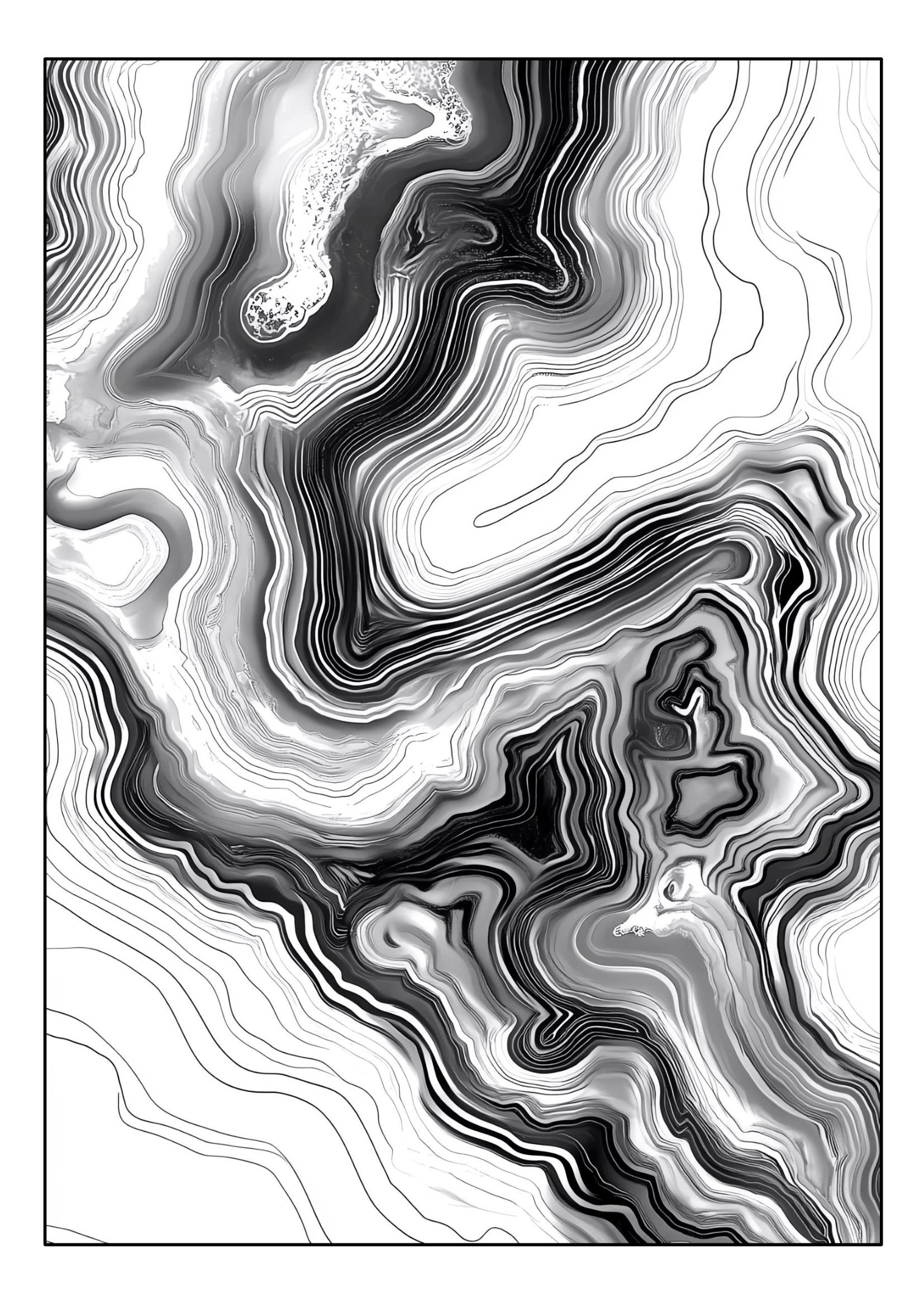 Mesmerizing Agate Coloring Pages – A Journey Through Nature’s Art. Set ...
