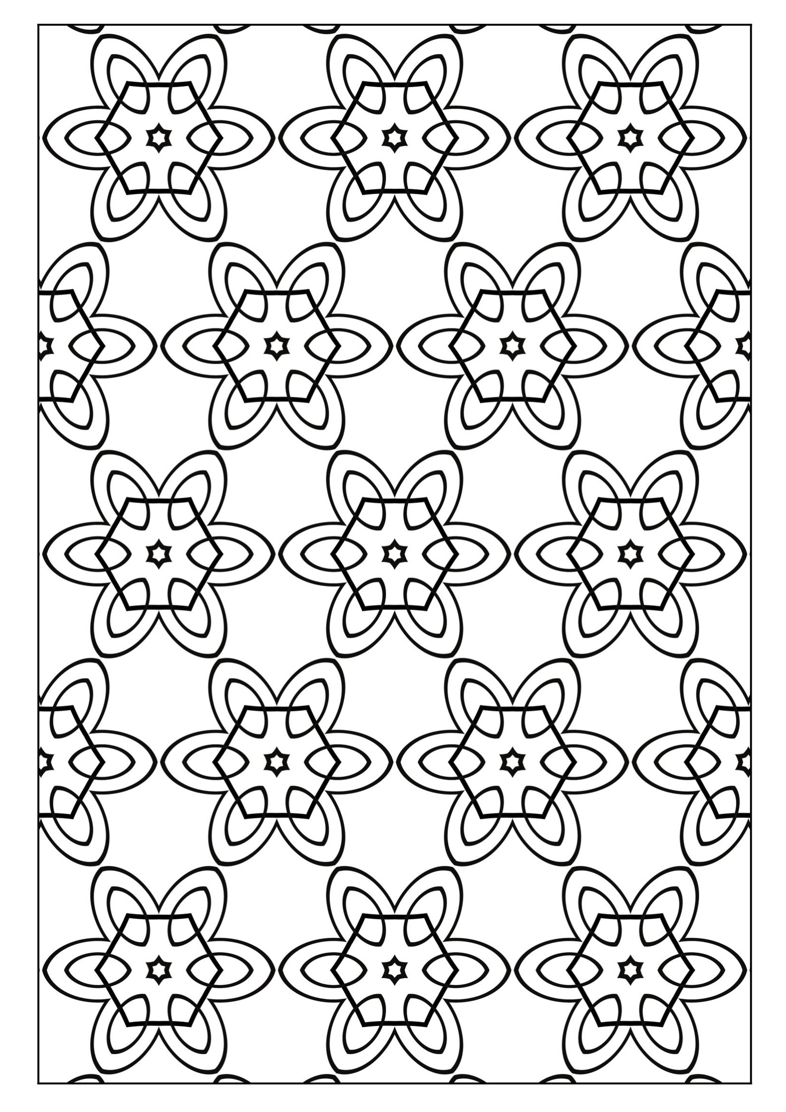 Set of 34 Printable Coloring Pages With Geometric Designs, Kids and ...