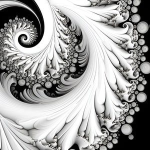Set of 30 Coloring Pages With Beautiful Fractals, Endless Patterns and ...