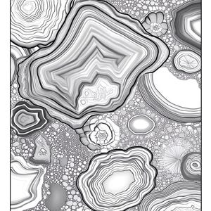 Set of 32 Printable Coloring Pages With Small Agate Stones in Section ...