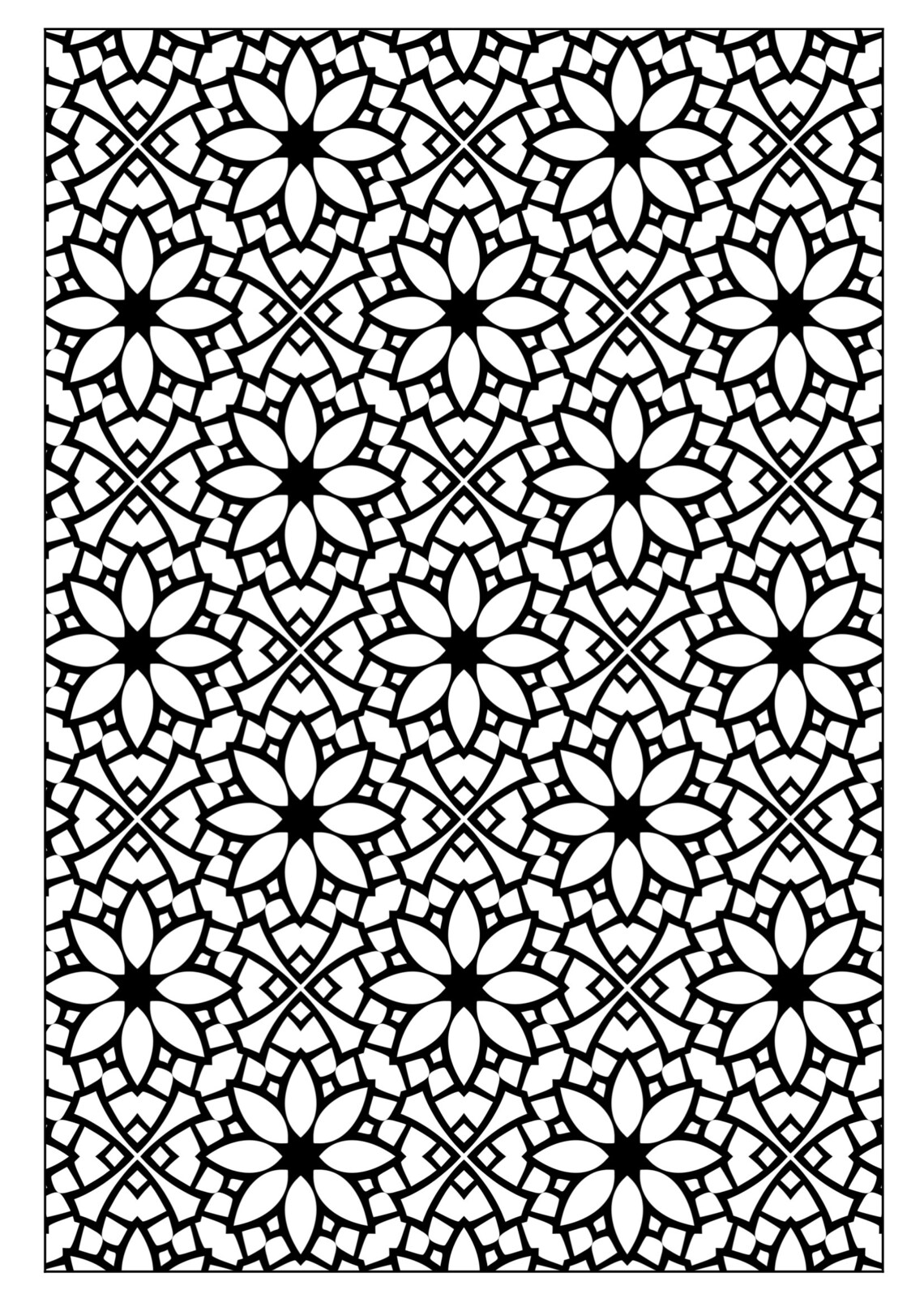 Set of 33 Printable Coloring Pages With Geometric Designs, Kids and ...