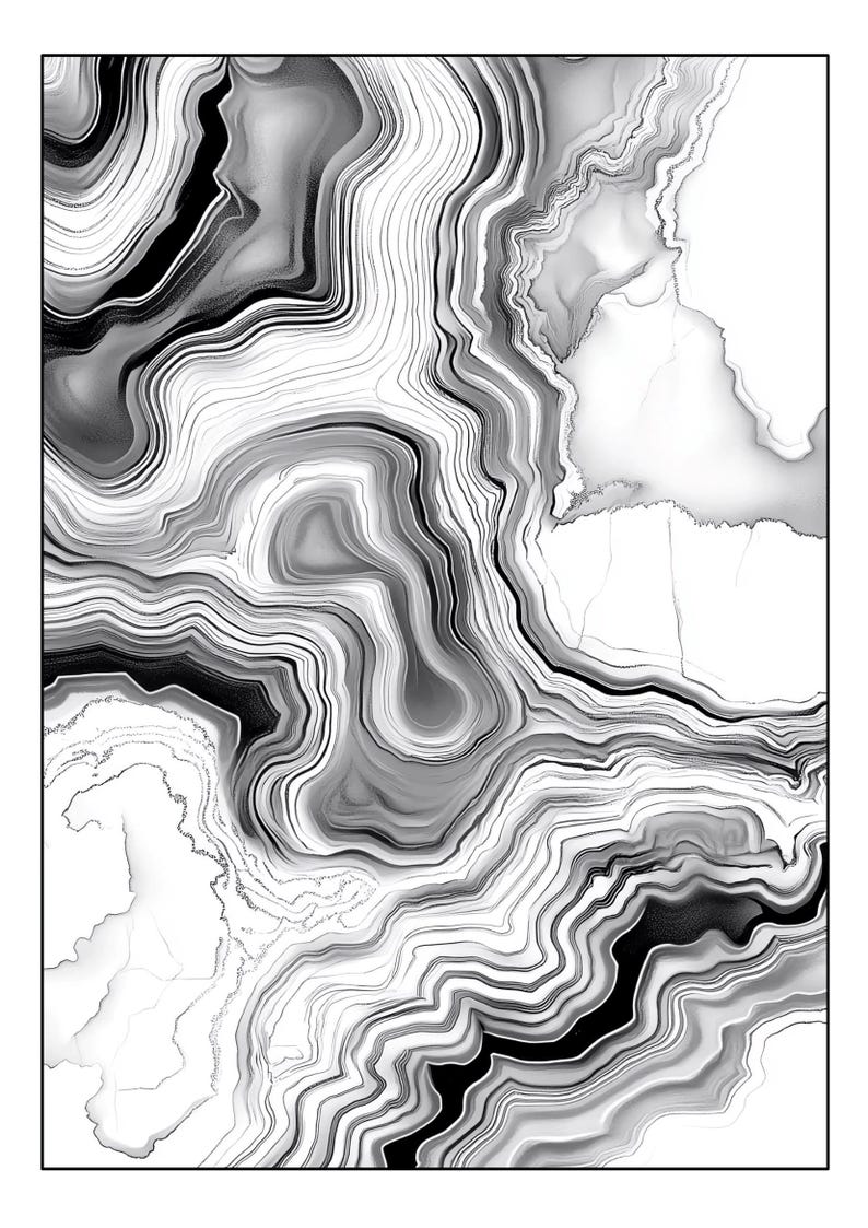 Mesmerizing Agate Coloring Pages – A Journey Through Nature’s Art. Set ...