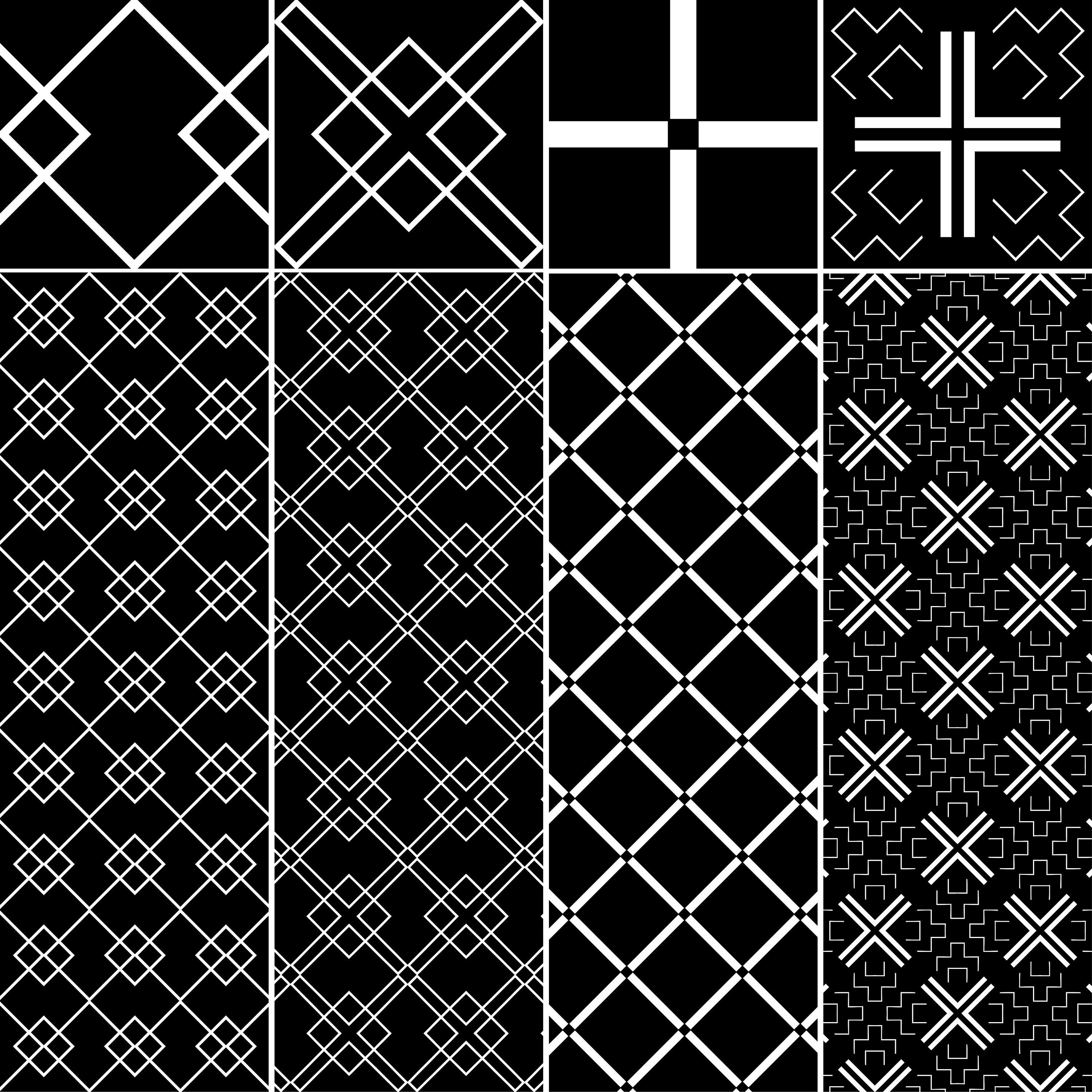 16 Digital Tiles and 16 Digital Papers With Geometric Patterns in Black ...