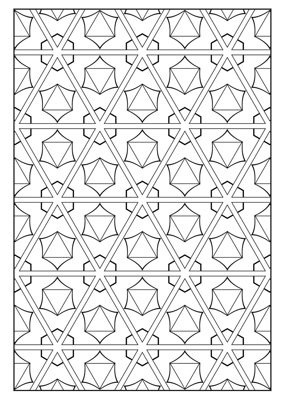 Set of 40 Printable Geometric Coloring Pages, Kids&adults Coloring ...