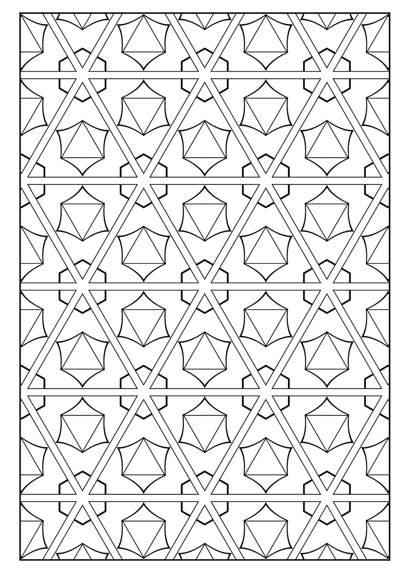 Set of 40 Printable Geometric Coloring Pages, Kids&adults Coloring ...