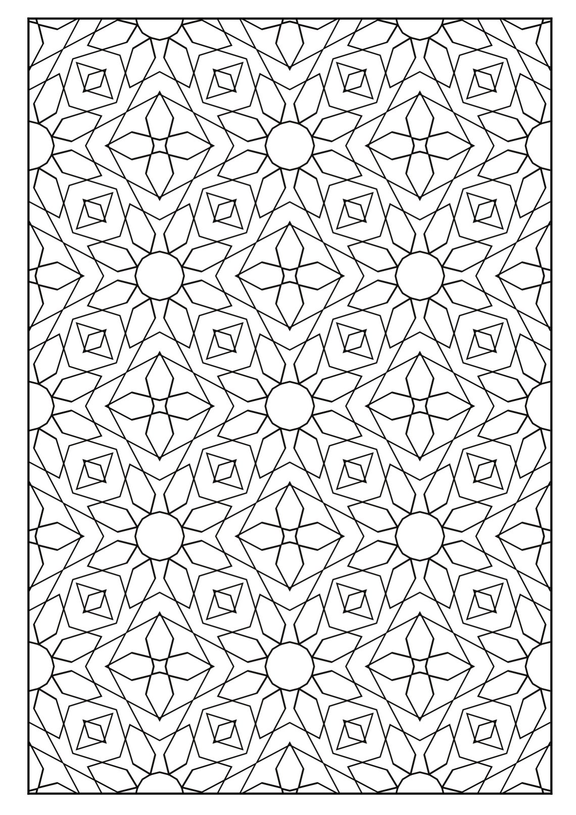 Set of 37 Printable Coloring Pages With Geometric Designs, Kids and ...