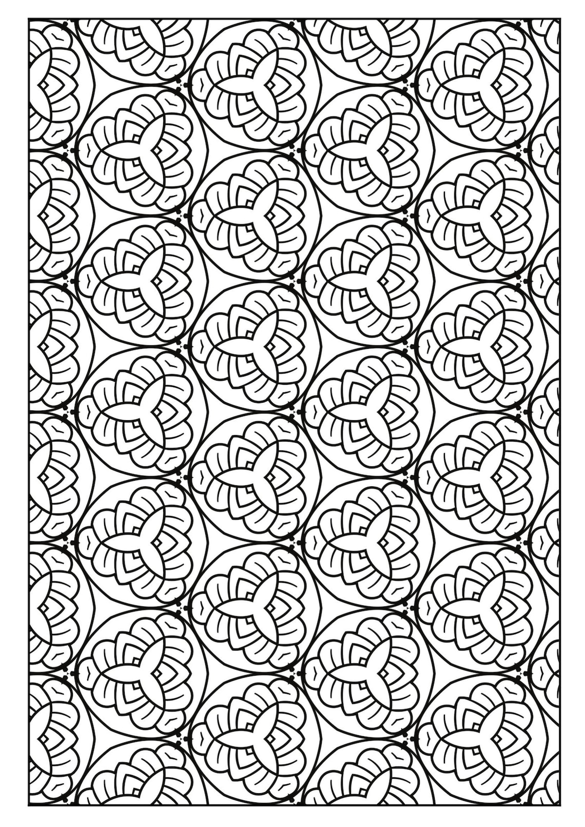 Set of 33 Printable Coloring Pages With Geometric Designs, Kids and ...