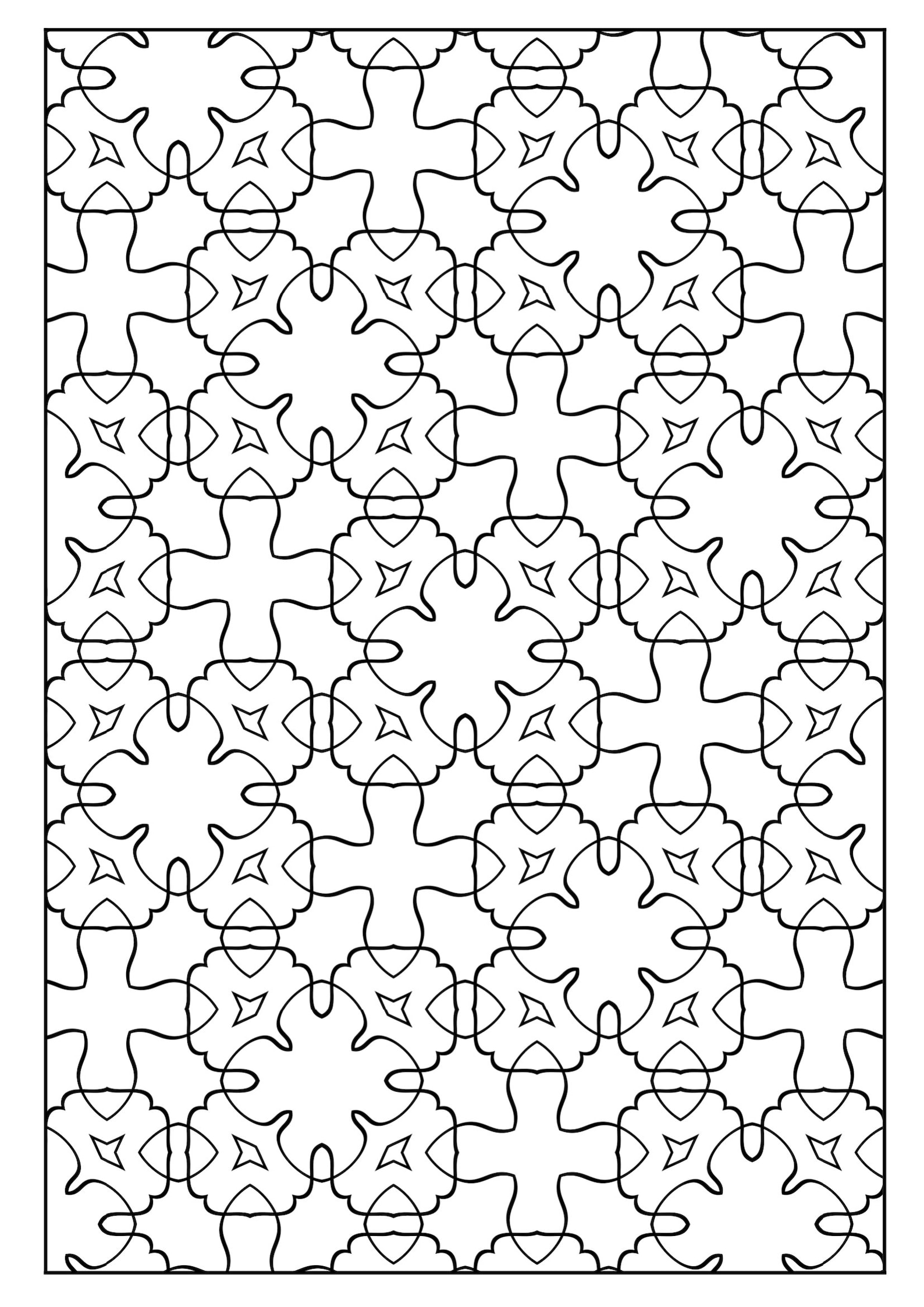 Set of 40 Printable Coloring Pages With Geometric Designs - Etsy