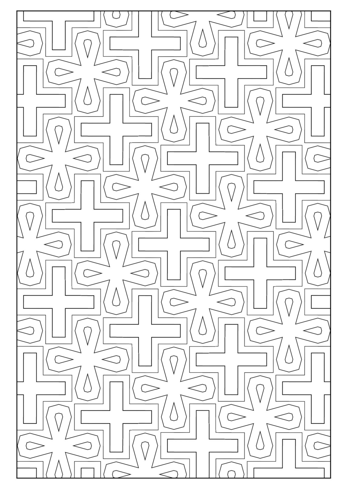 Set of 34 Printable Coloring Pages With Geometric Designs, Kids and ...
