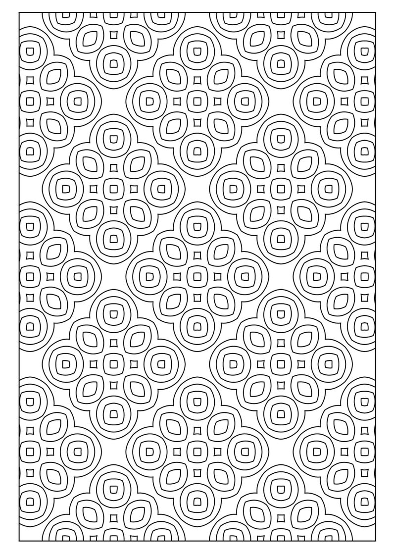 Set of 33 Printable Coloring Pages With Geometric Designs, Kids and ...
