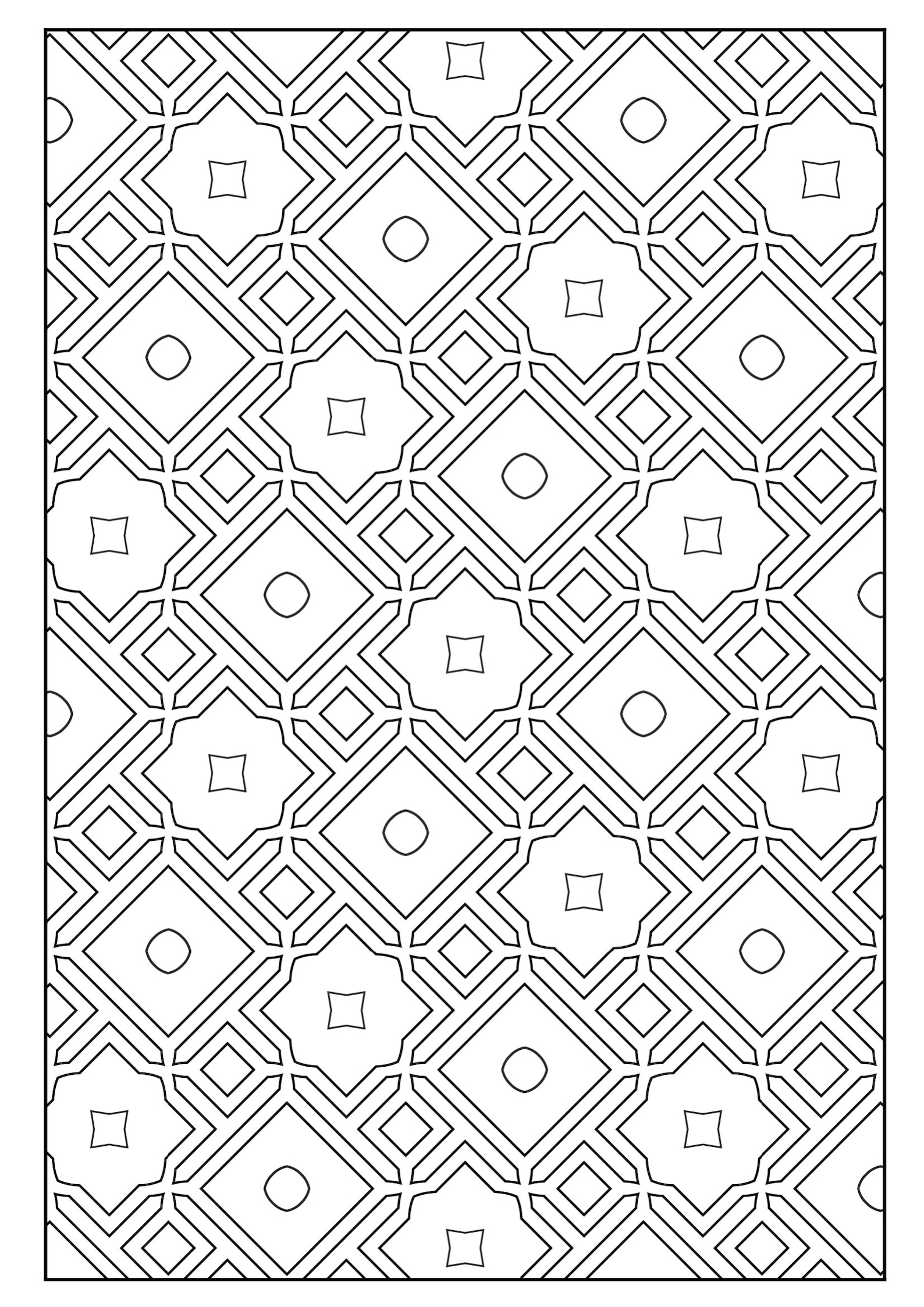 40 Printable Coloring Pages (20 Pairs) With Geometric Designs,kids and ...