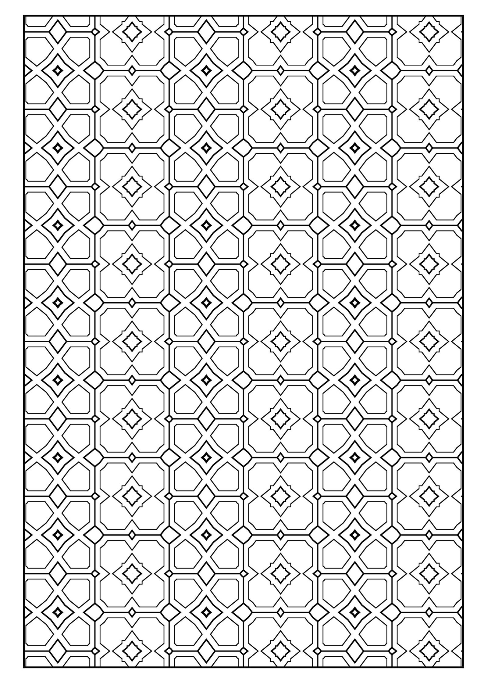 Set of 33 Printable Coloring Pages With Geometric Designs, Kids and ...