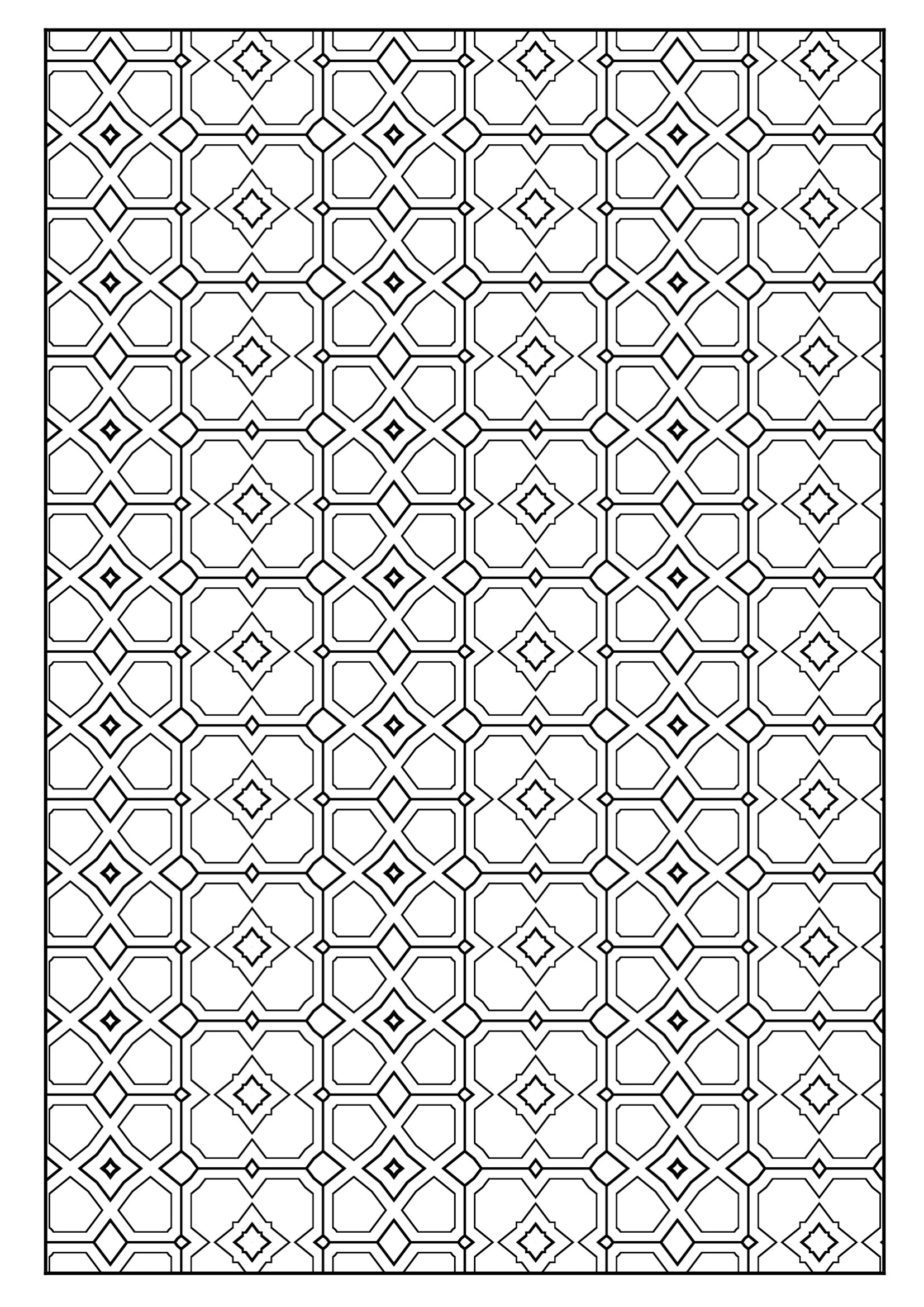 Set of 33 Printable Coloring Pages With Geometric Designs, Kids and ...
