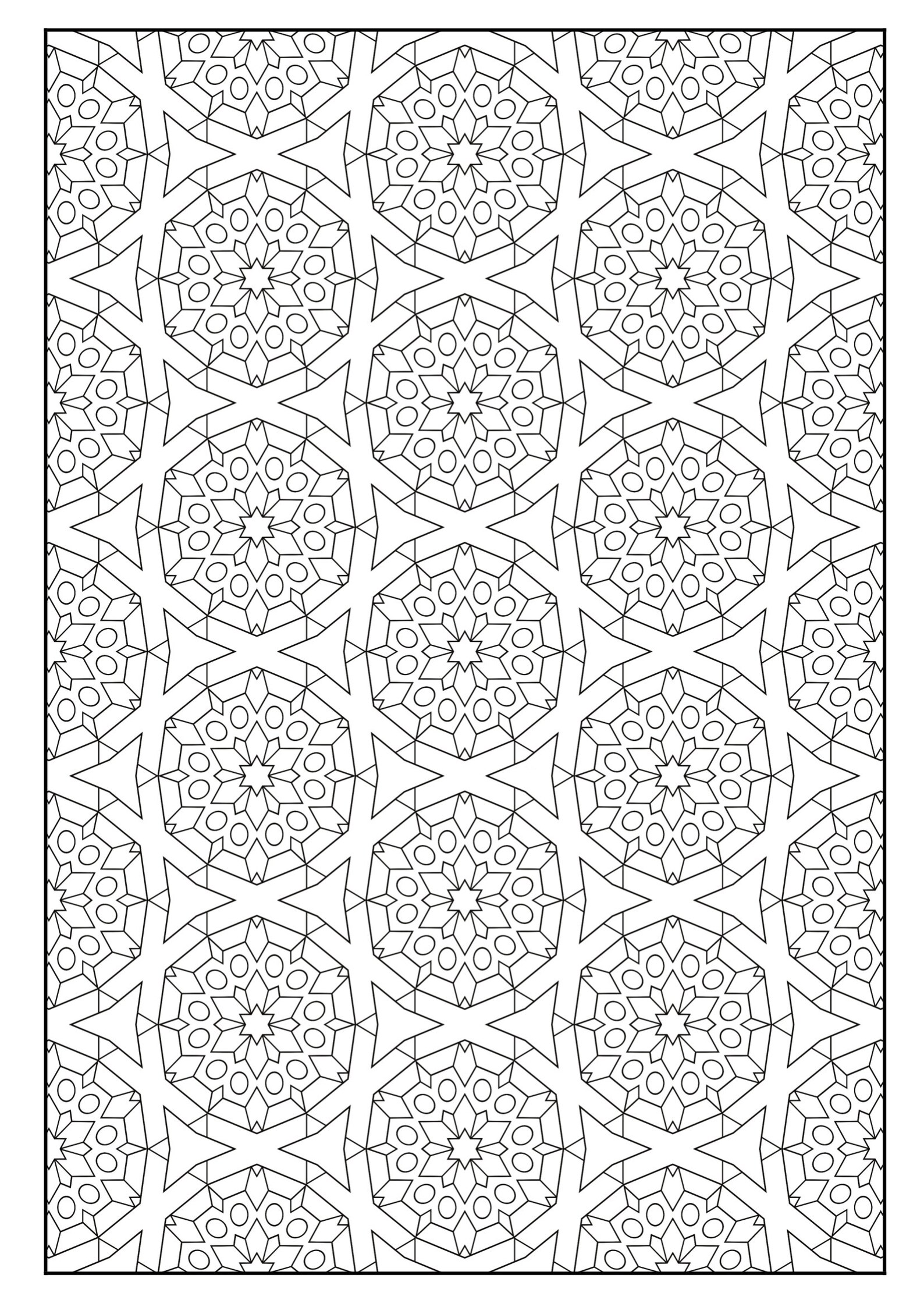 Set of 33 Printable Coloring Pages With Geometric Designs, Kids and ...
