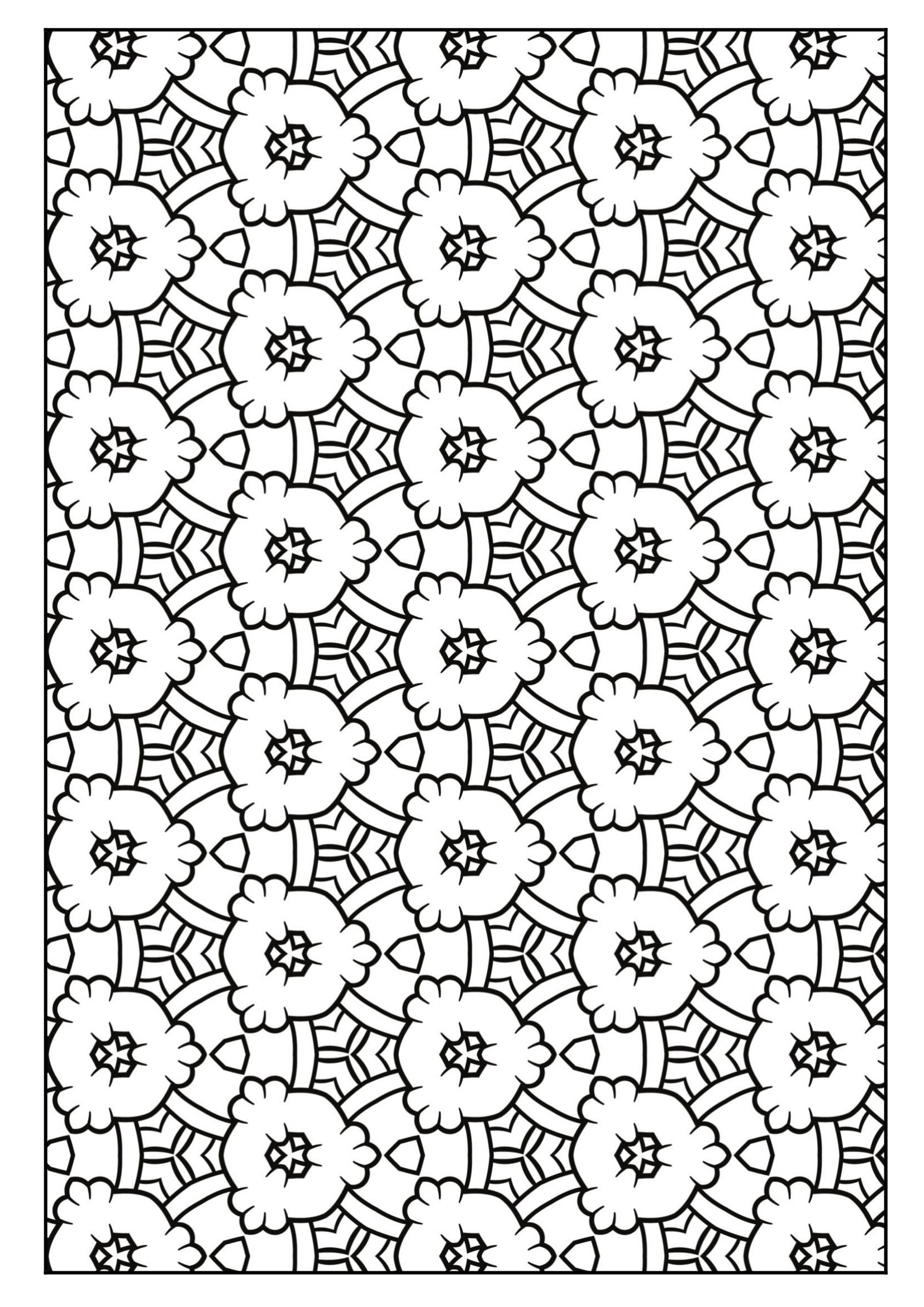 Set of 33 Printable Coloring Pages With Geometric Designs, Kids and ...