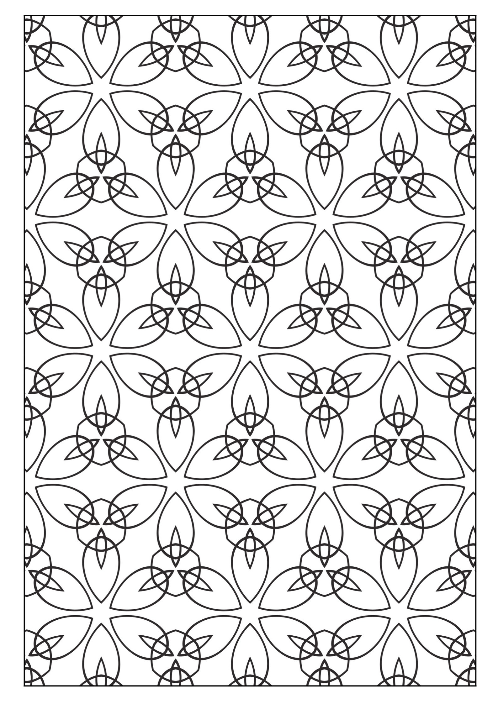 Set of 33 Printable Coloring Pages With Geometric Designs, Kids and ...
