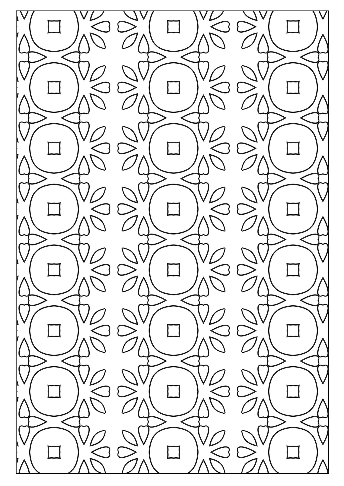 Set of 33 Printable Coloring Pages With Geometric Designs, Kids and ...