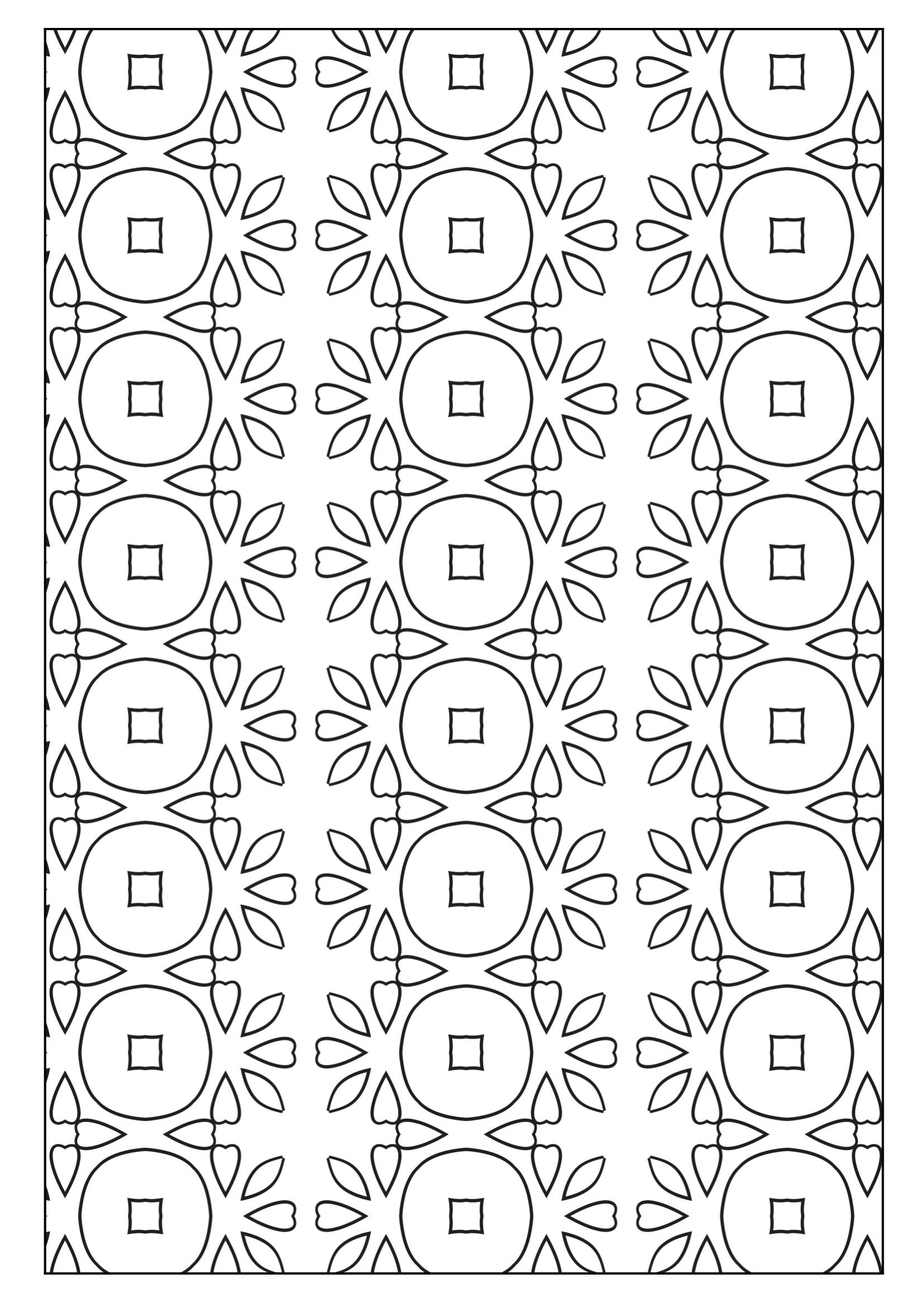 Set of 33 Printable Coloring Pages With Geometric Designs, Kids and ...
