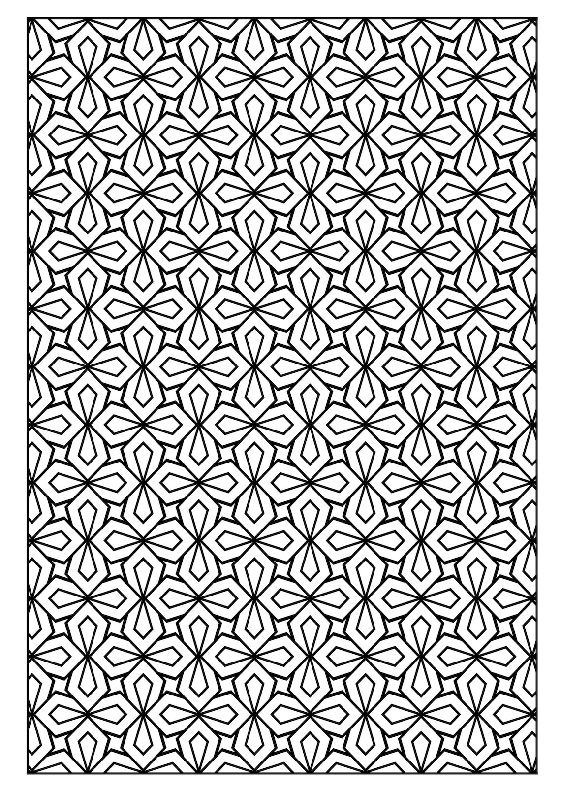 Set of 33 Printable Coloring Pages With Geometric Designs, Kids and ...