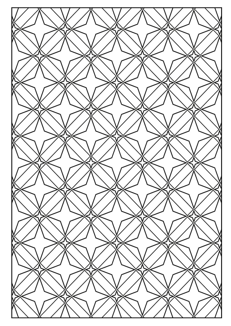 Set of 33 Printable Coloring Pages With Geometric Designs, Kids and ...