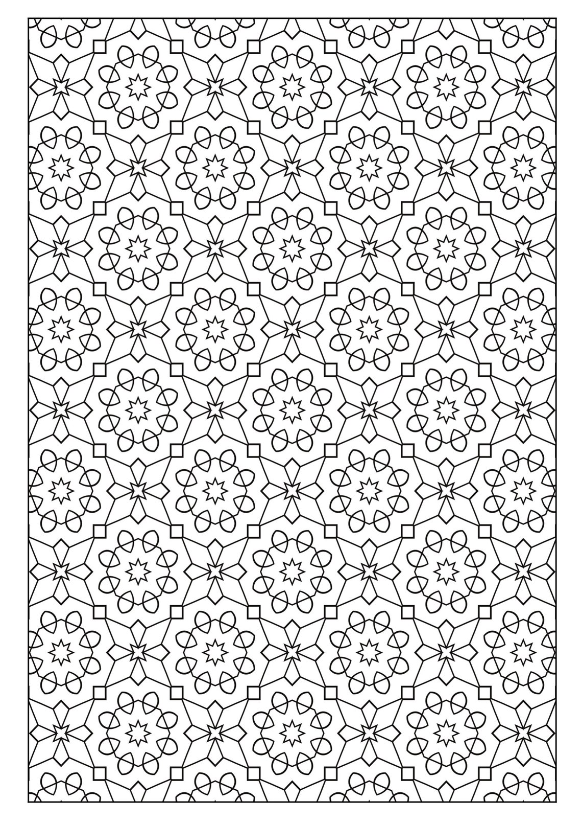 Set of 33 Printable Coloring Pages With Geometric Designs, Kids and ...