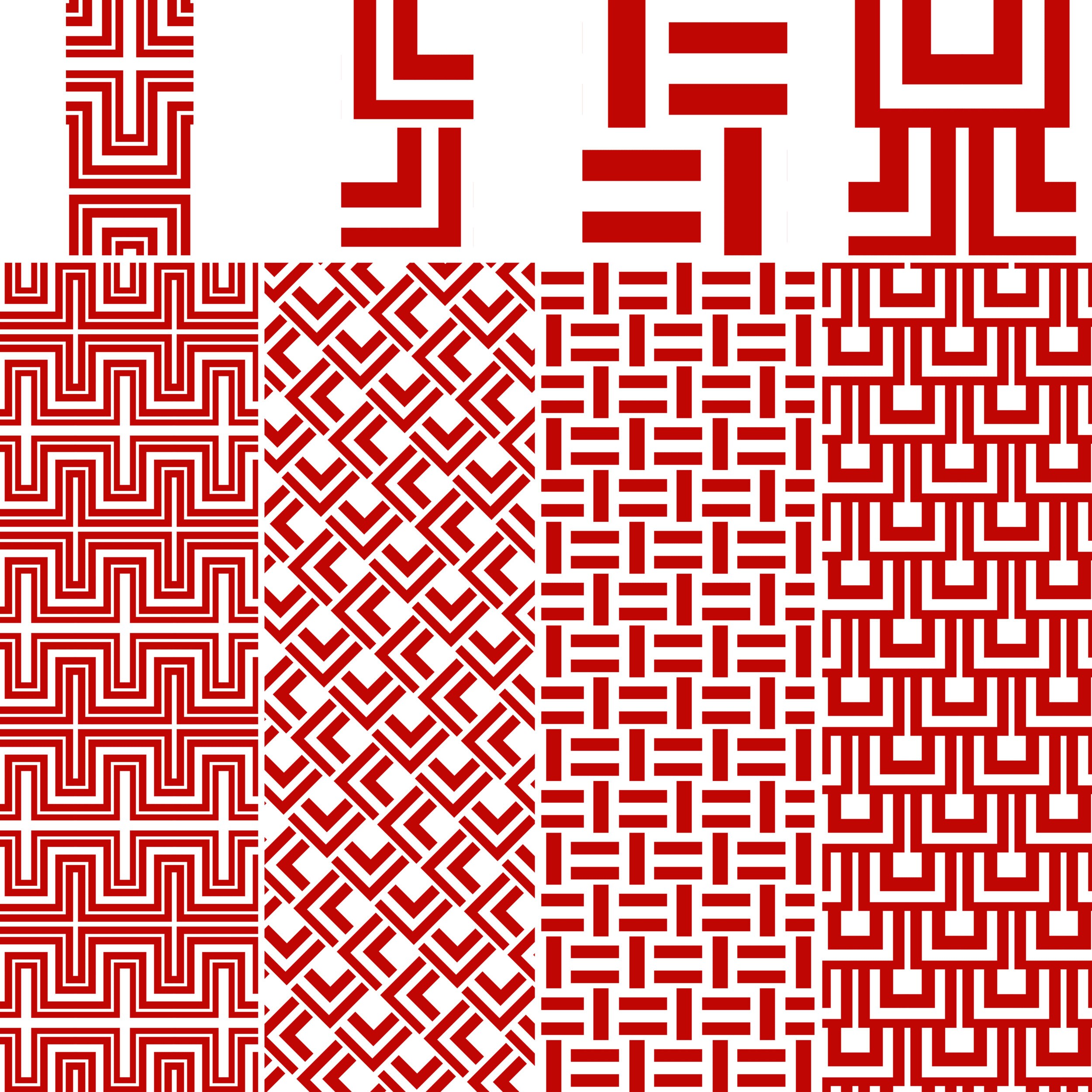 16 Digital Tiles and 16 Digital Papers With Geometric Patterns in Red ...