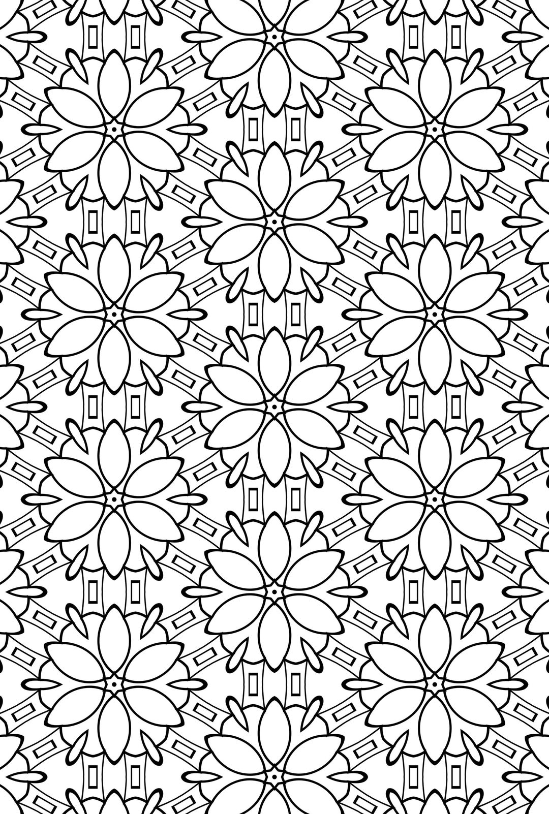 Set of 38 Printable Coloring Pages With Geometric Designs, Kids and ...