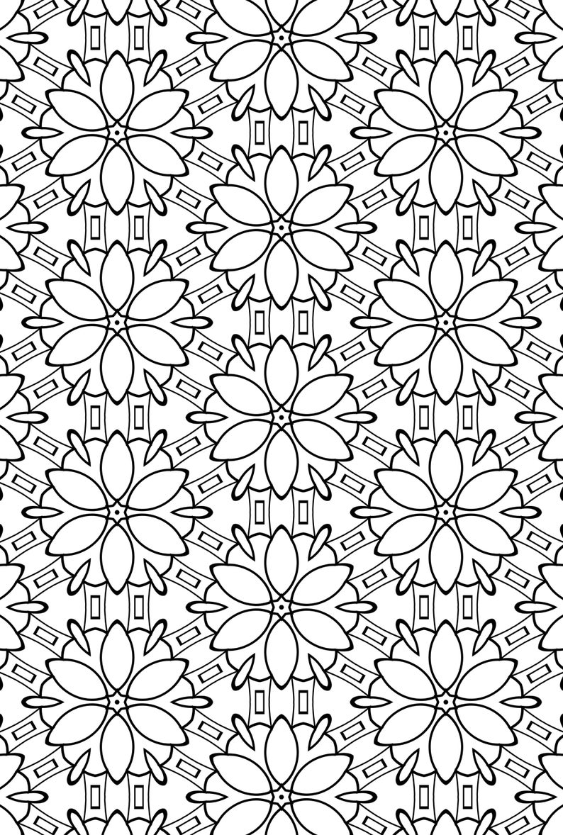 Set of 38 Printable Coloring Pages With Geometric Designs, Kids and ...