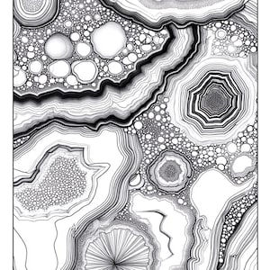 Set of 32 Printable Coloring Pages With Small Agate Stones in Section ...