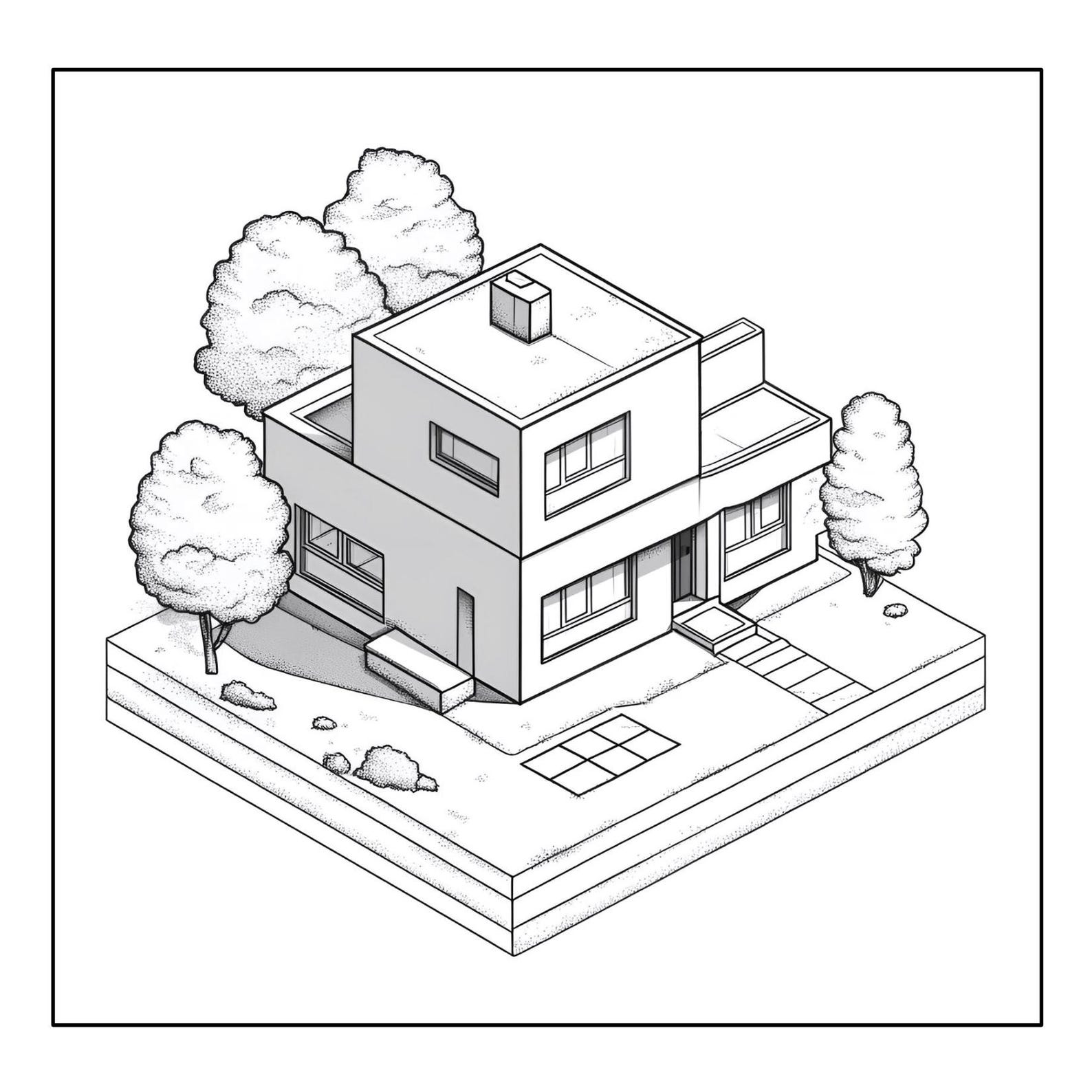 Modern Houses Coloring Pages – Color Your Future Dream Home! Coloring ...