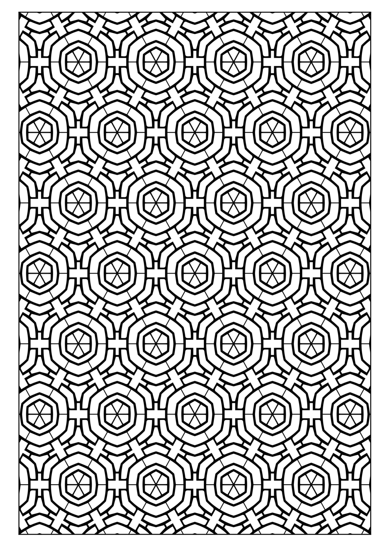 Set of 33 Printable Coloring Pages With Geometric Patterns, Kids and ...