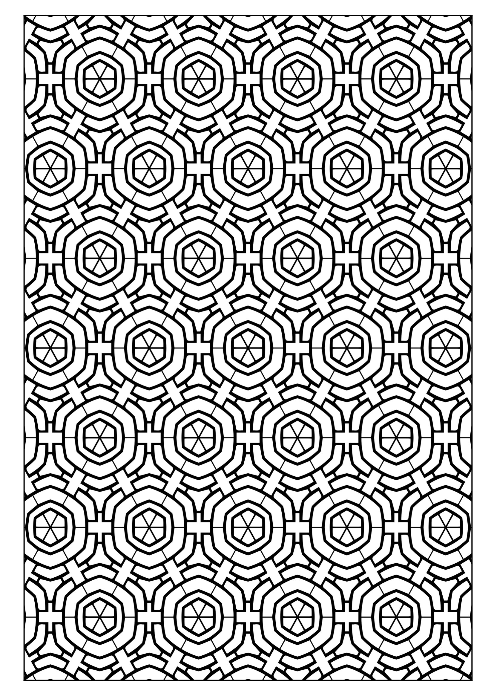 Set of 33 Printable Coloring Pages With Geometric Designs, Kids and ...