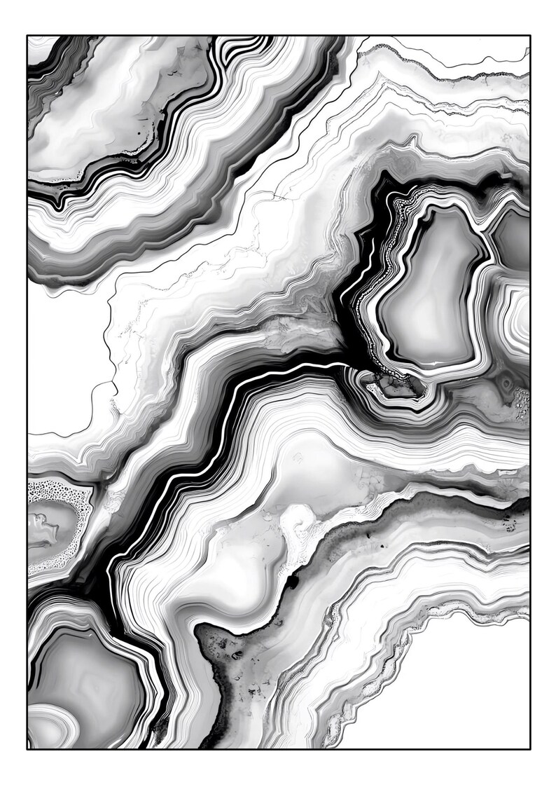 Mesmerizing Agate Coloring Pages – A Journey Through Nature’s Art. Set ...