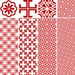 16 Digital Tiles and 16 Digital Papers With Geometric Patterns in Red ...