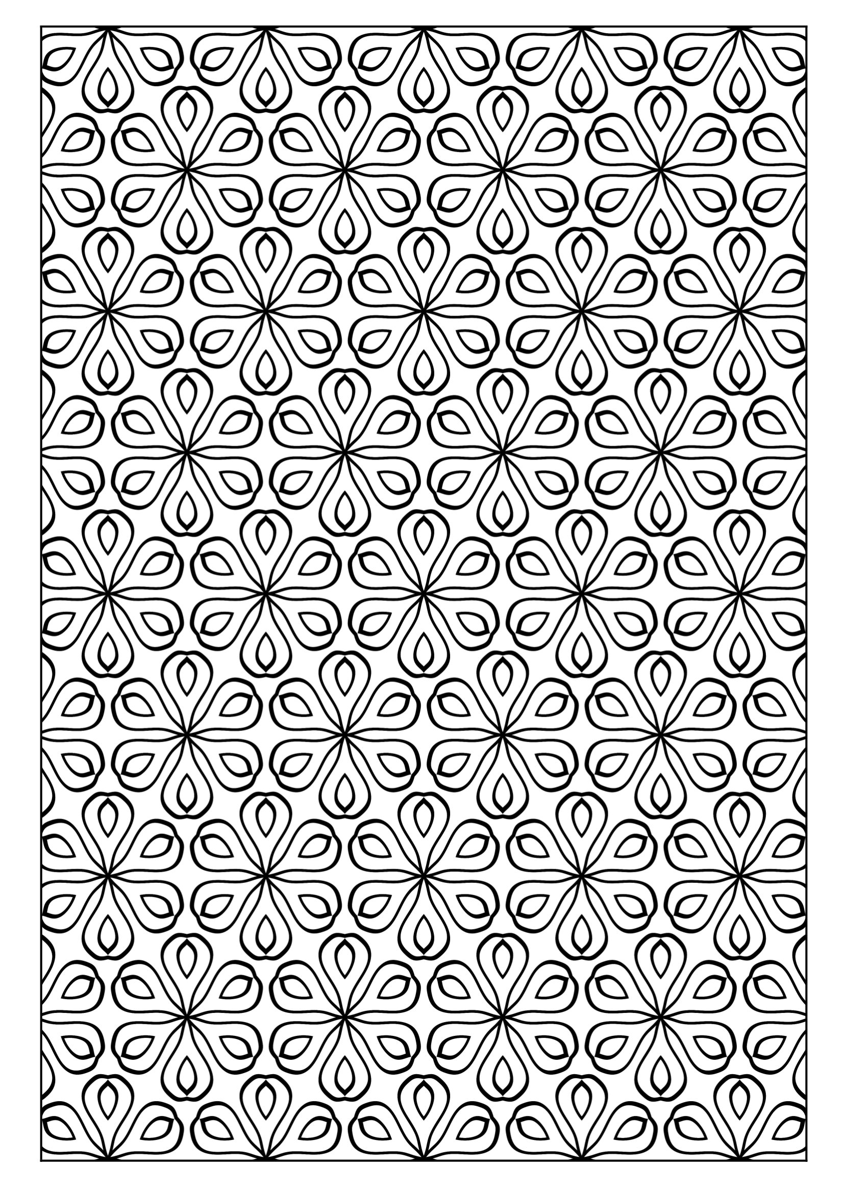 Set of 33 Printable Coloring Pages With Geometric Designs, Kids and ...