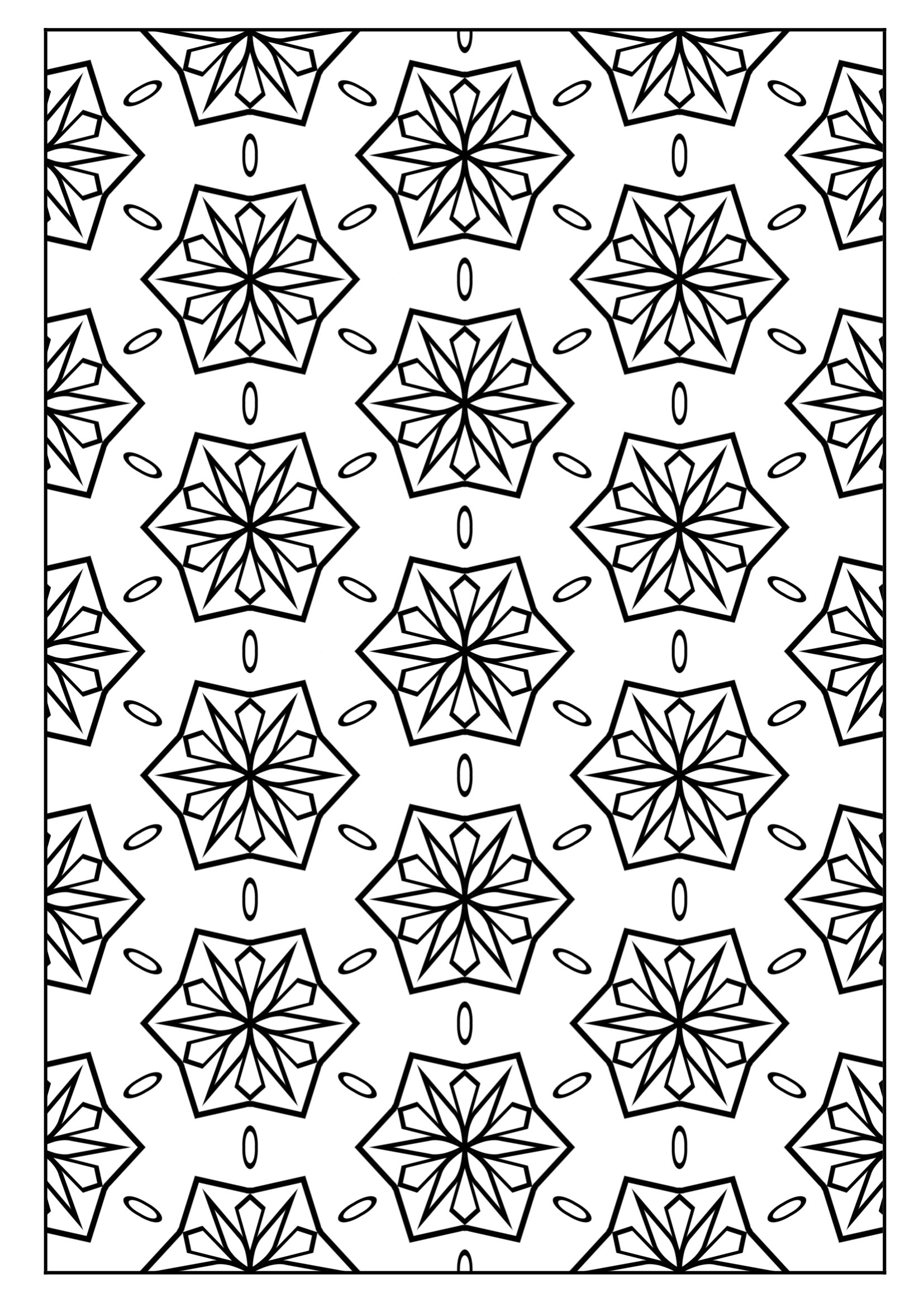 Set of 30 Printable Coloring Pages With Geometric Designs, Kids and ...