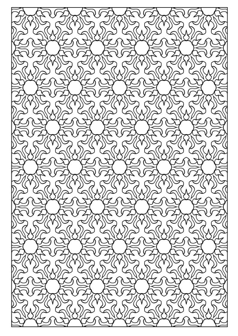 Set of 33 Printable Coloring Pages With Geometric Designs, Kids and ...