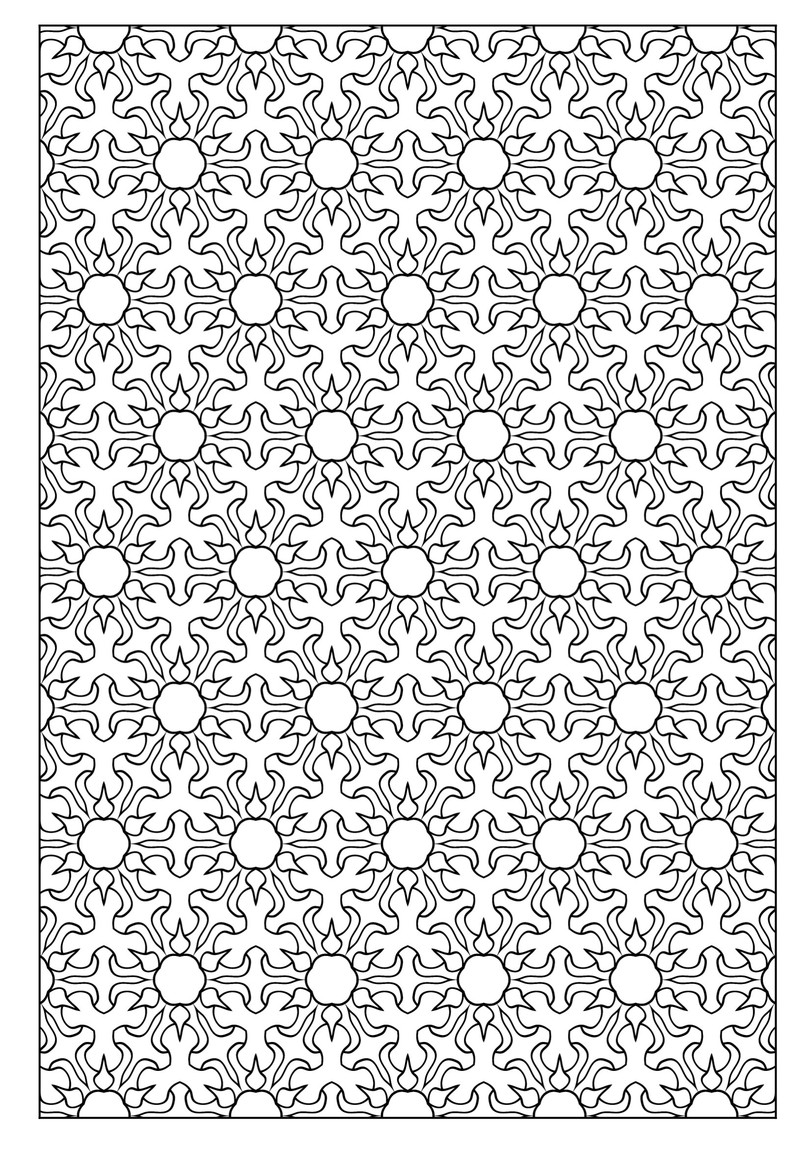 Set of 33 Printable Coloring Pages With Geometric Designs, Kids and ...