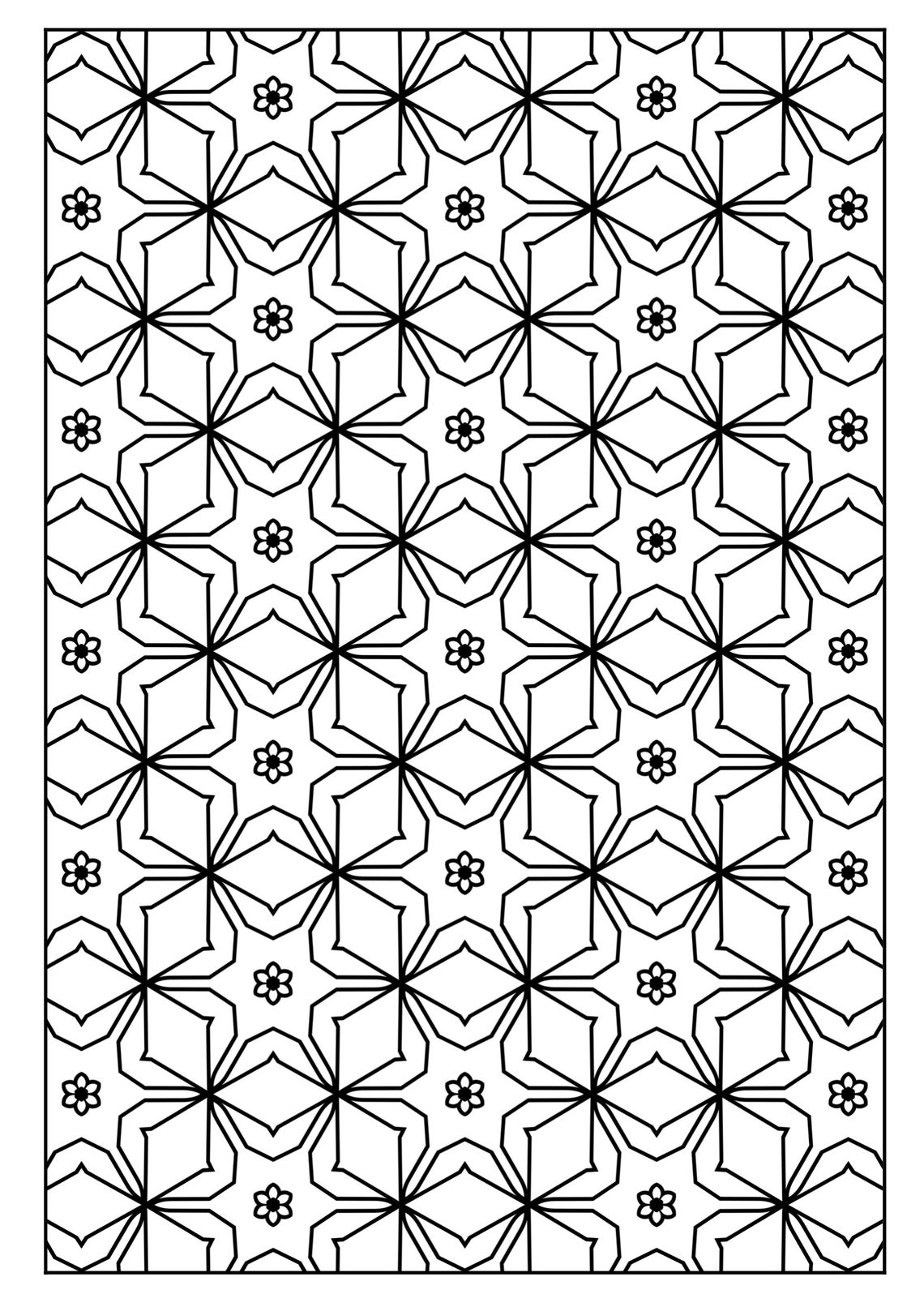 Set of 30 Printable Coloring Pages With Geometric Designs, Kids and ...