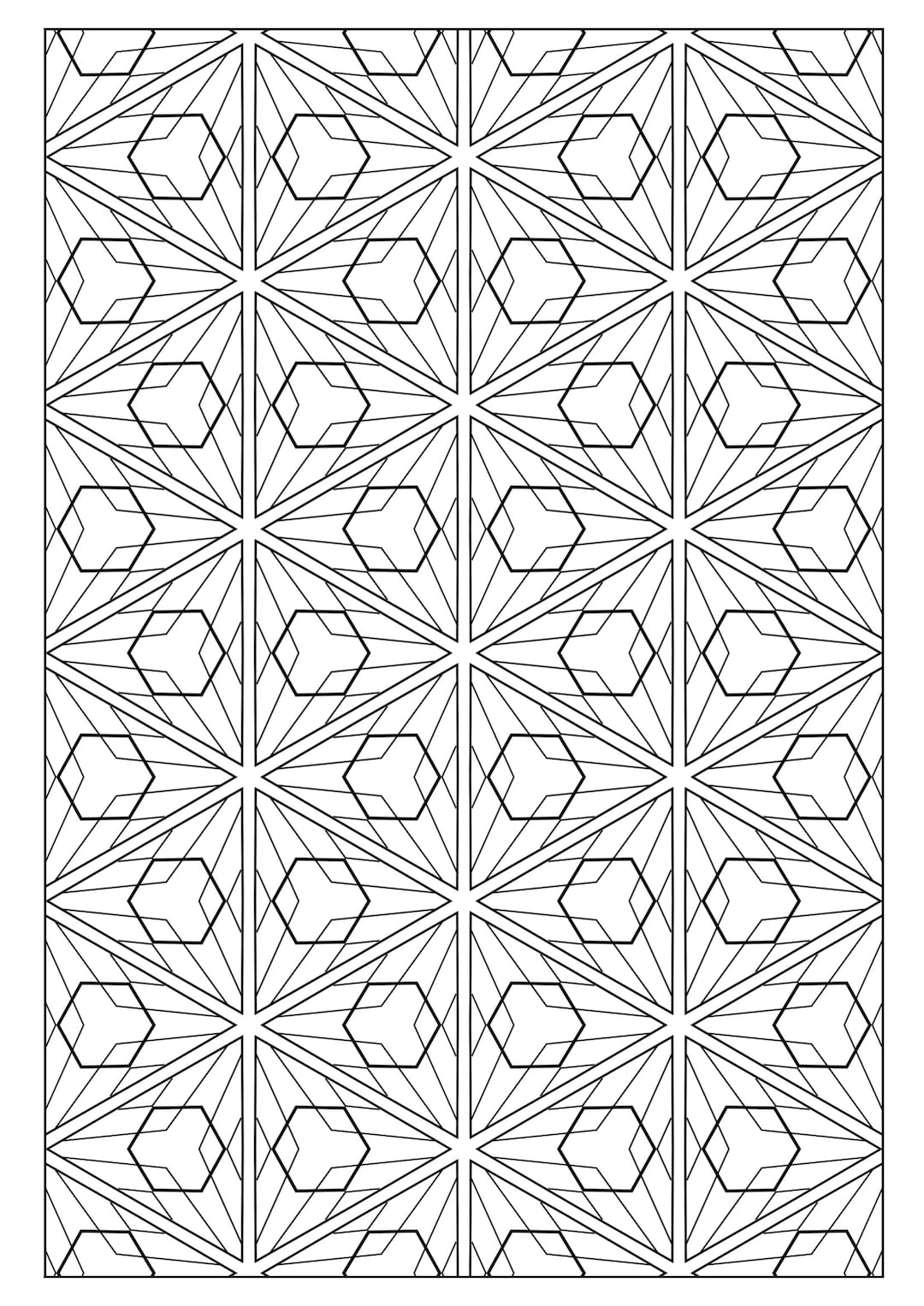 Set of 34 Printable Coloring Pages With Geometric Designs, Kids and ...