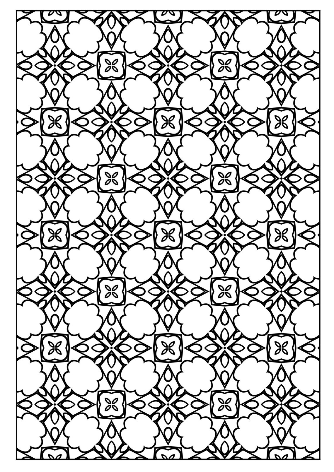Set of 30 Printable Coloring Pages With Geometric Designs, Kids and ...