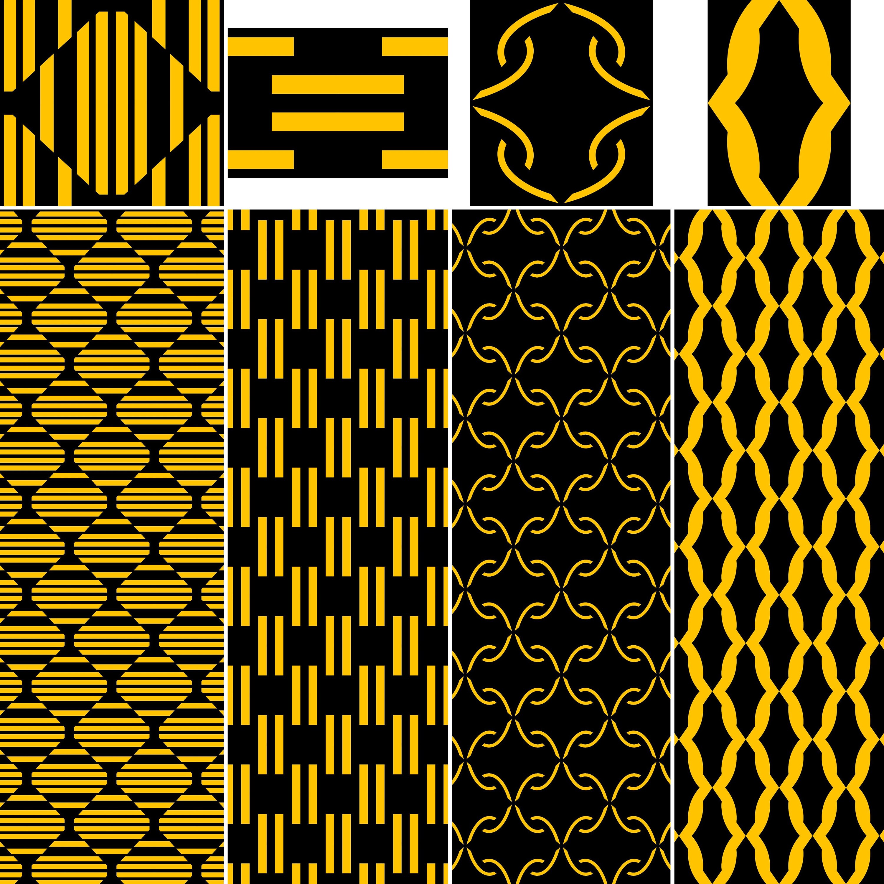 16 Digital Tiles and 16 Digital Papers With Geometric Patterns in Black ...