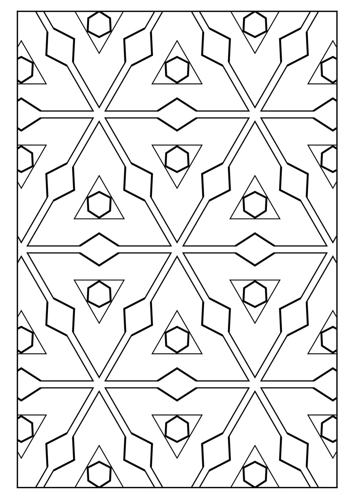 40 Printable Coloring Pages 20 Pairs With Geometric Designs,kids and ...