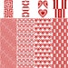 16 Digital Tiles and 16 Digital Papers With Geometric Patterns in Red ...