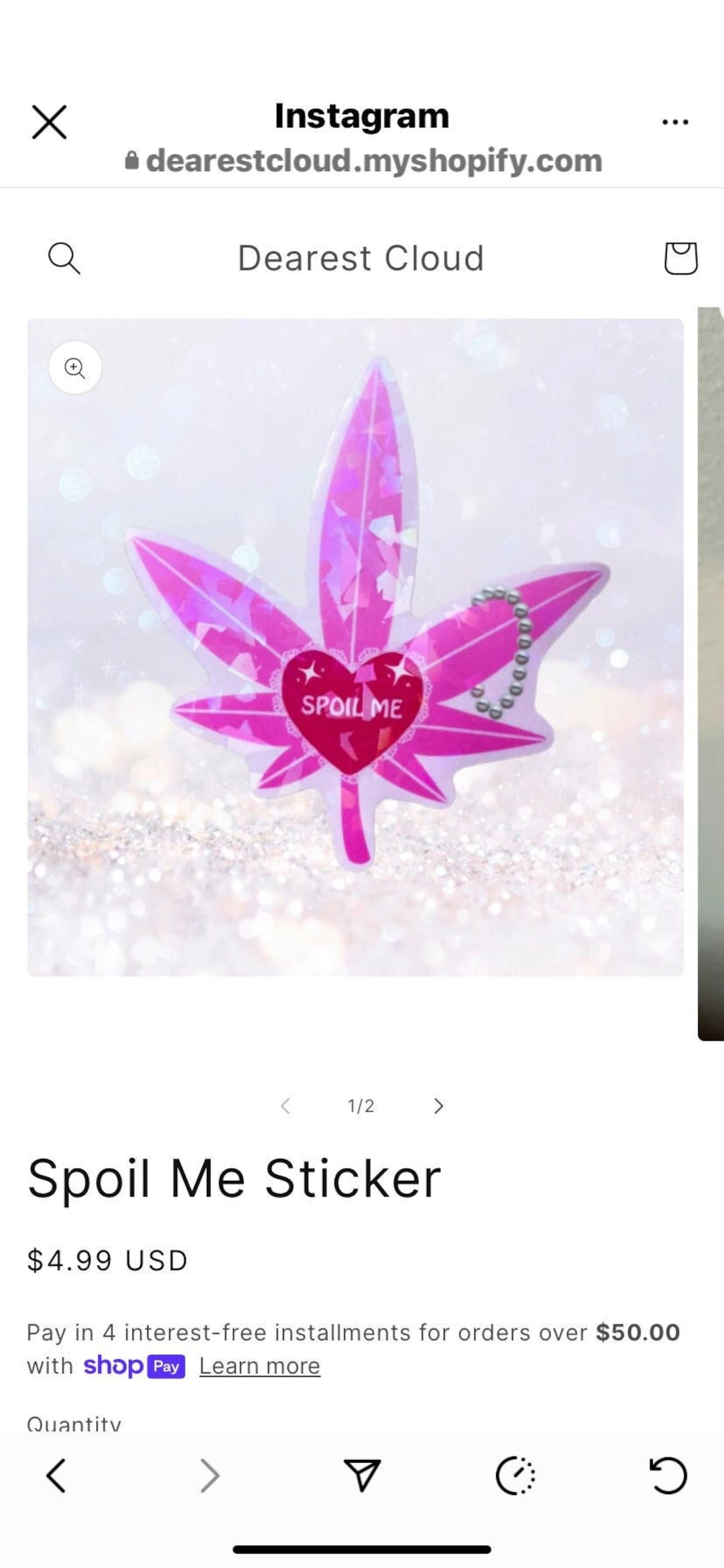 Marijuana Leaf Spoil Me Sticker - Etsy