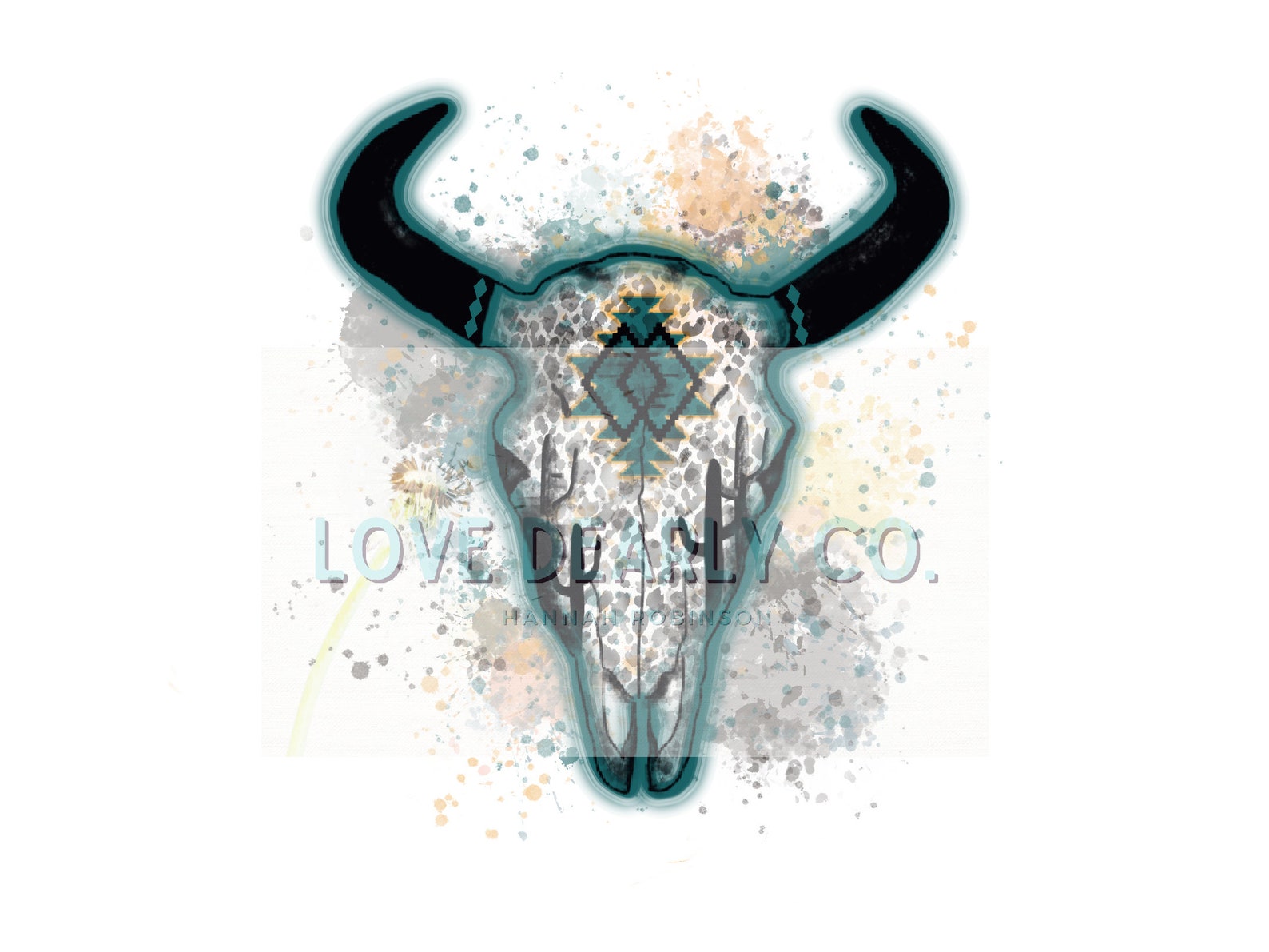 Aztec Boho Cow Skull PNG - Etsy