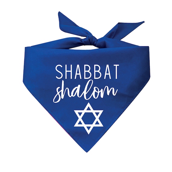 Shabbat Shalom Jewish Triangle Dog Bandana | Etsy